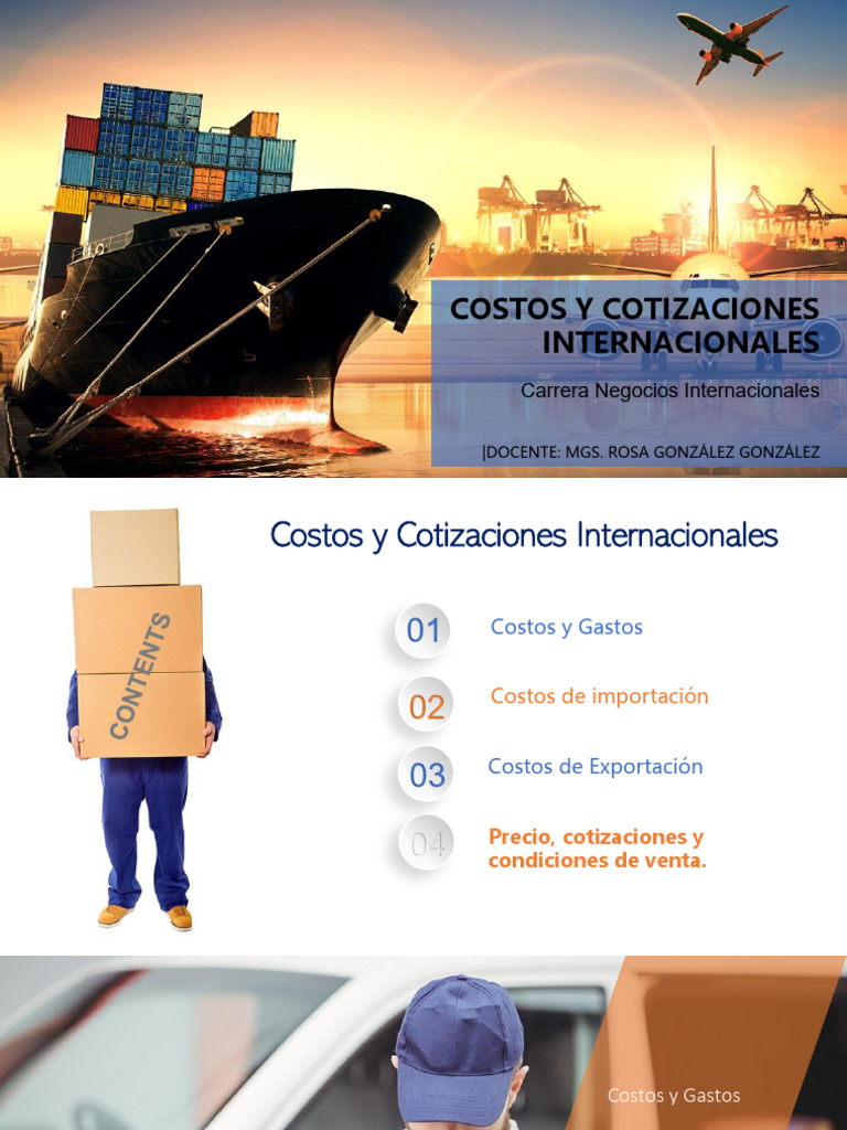 Unidad I. Costos y Cotizaciones Internacionales Parte 1 | PDF | Logística | Cadena de suministro