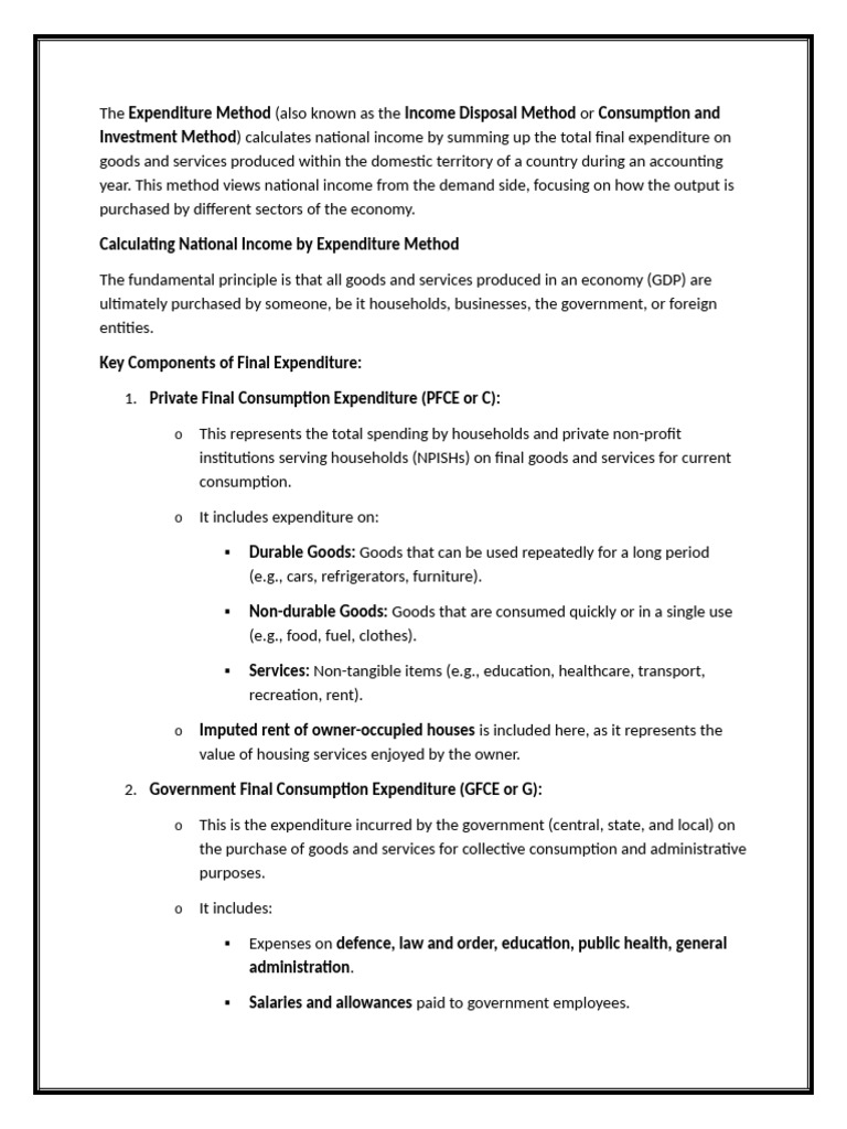 The Expenditure Method-1 | PDF | Measures Of National Income And Output ...