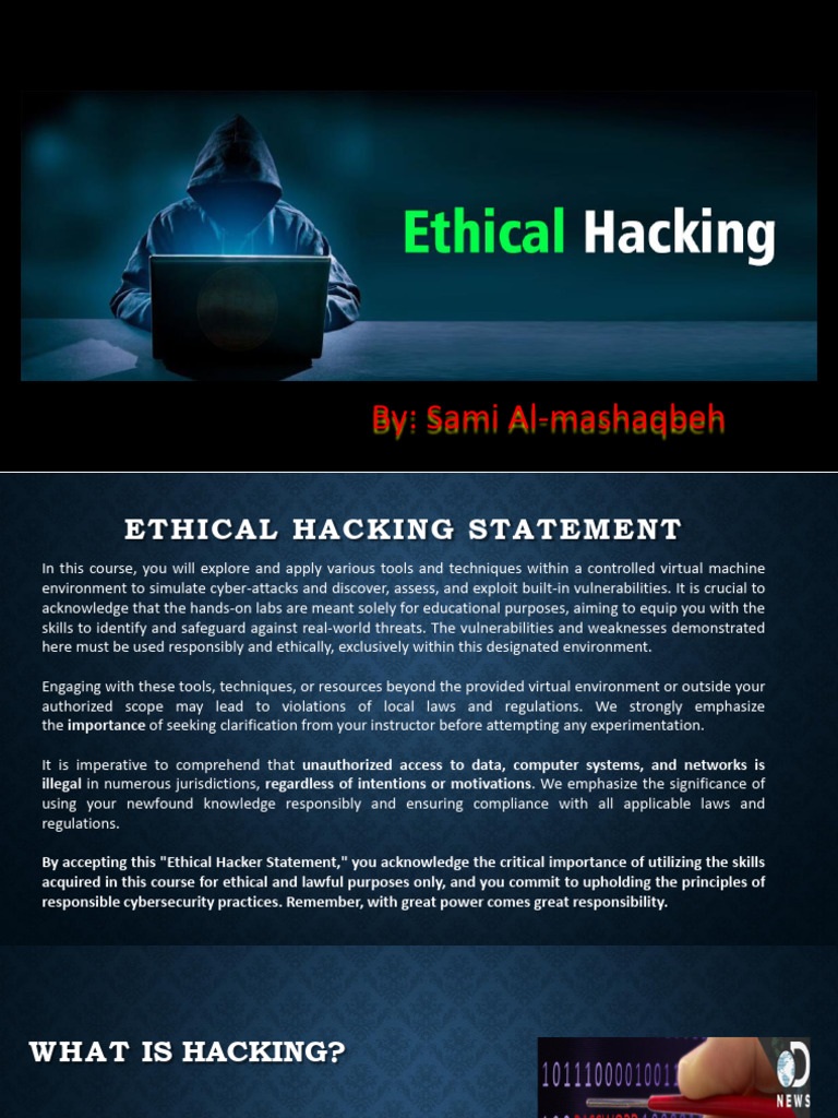 1 - Introduction To Ethical Hacking | PDF | Security Hacker | Computer Security
