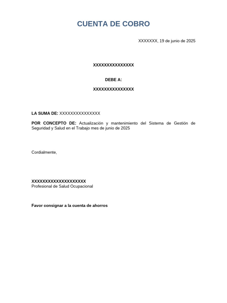 Cuenta Cobro | PDF