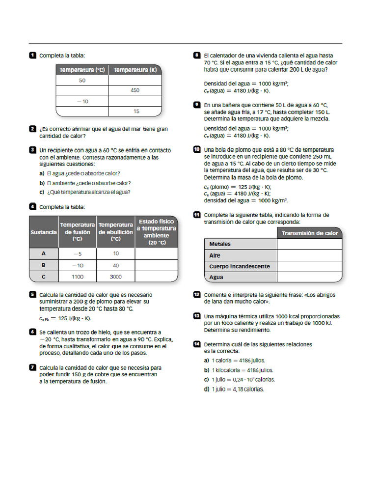 Tema 12 Energía y Calor | PDF | Calor | Temperatura