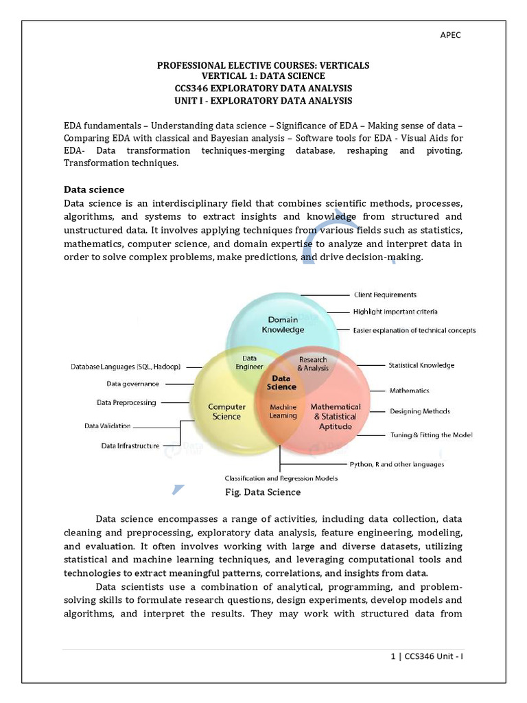 EDA Fundamentals in Data Science | PDF | Data Science | Data Analysis