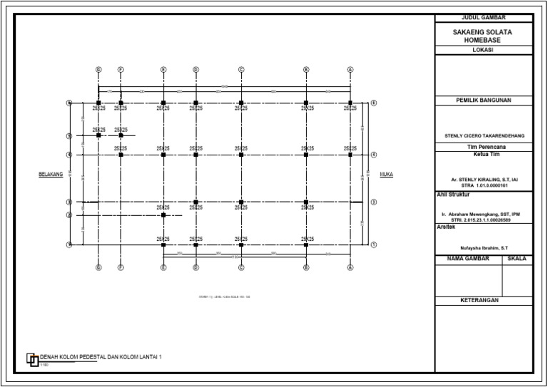 02.denah Pedestal Dan Kolom | PDF