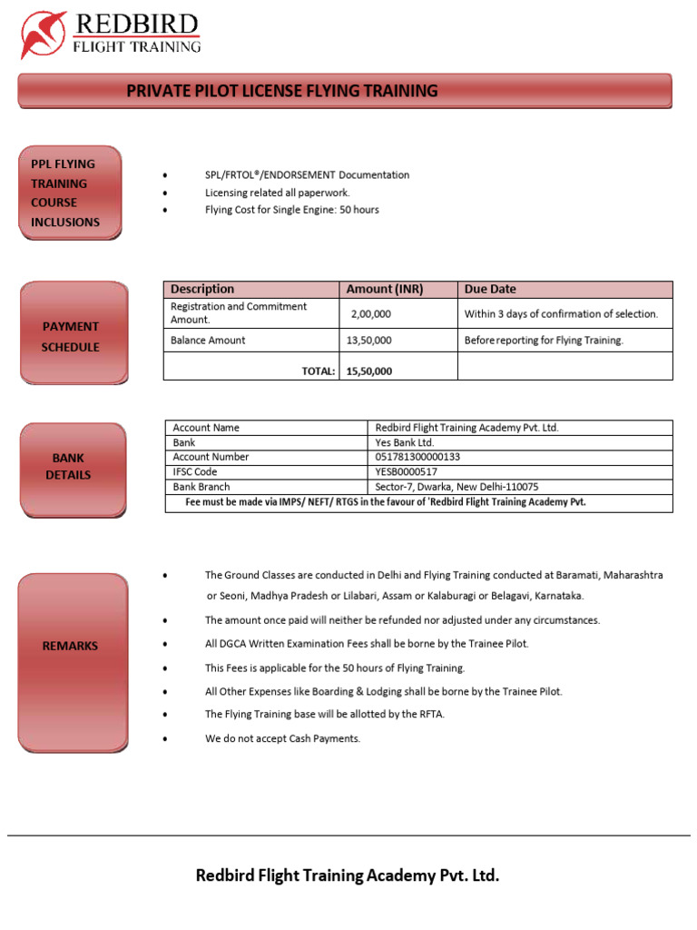 PPL Flying Training Quotation | PDF