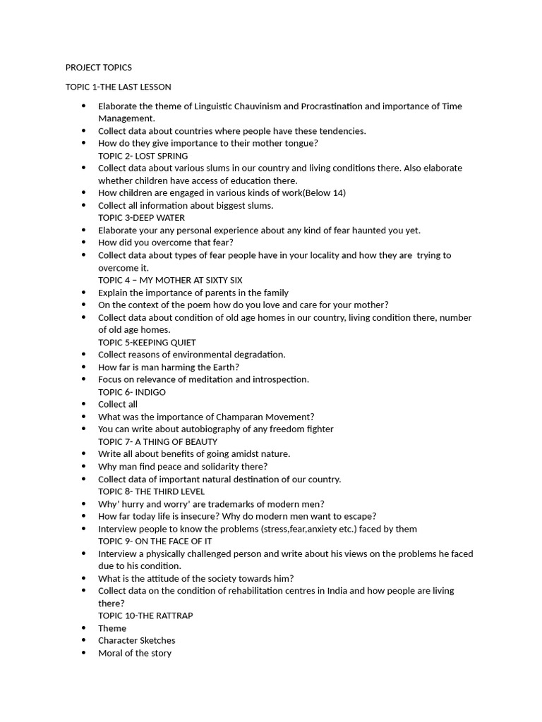 Project Topics | PDF