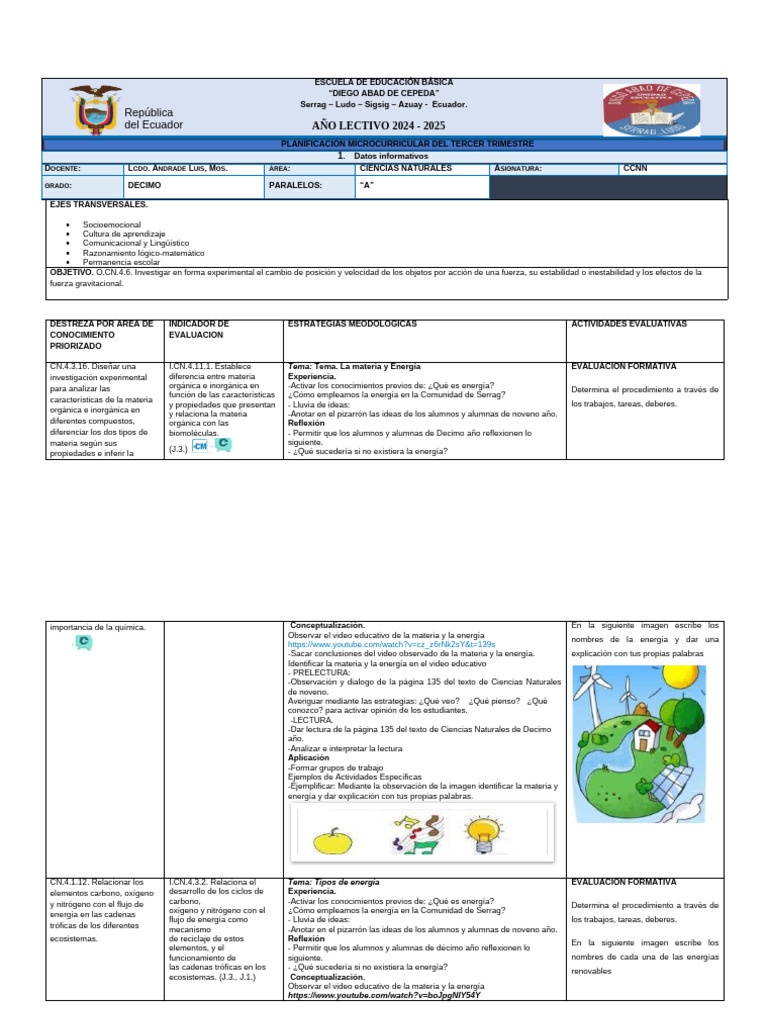 CCNN 10mo 3RO 24-25 1 | PDF | Evolución | Universo