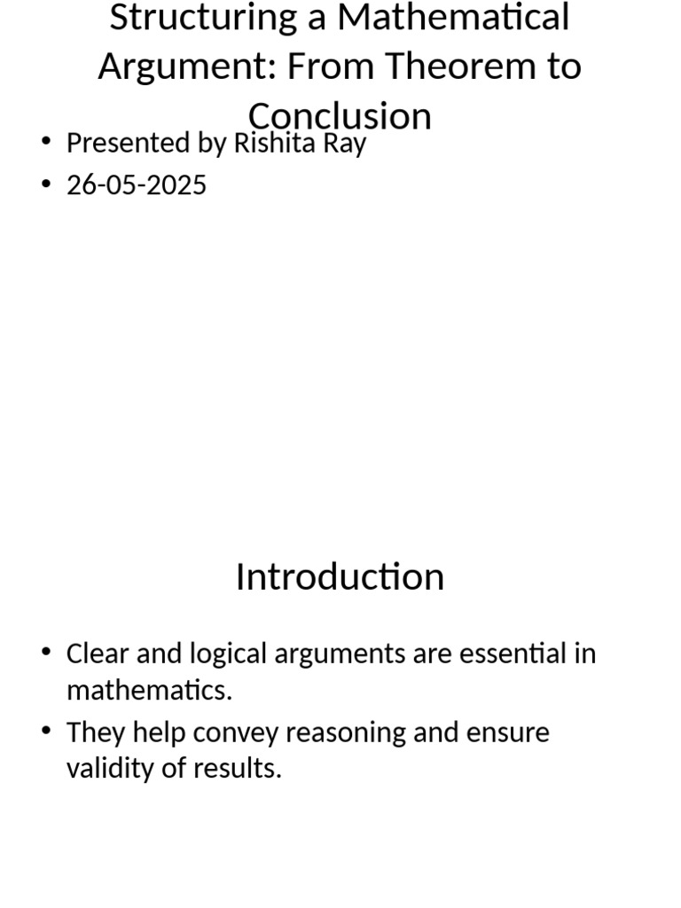 Structuring Mathematical Argument Updated | PDF