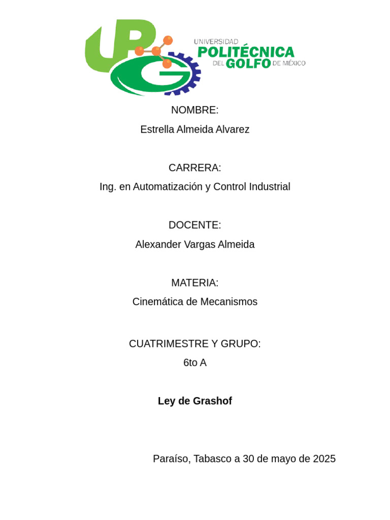 Ley de Grashof en Mecanismos Cinemáticos | PDF | Cinemática ...