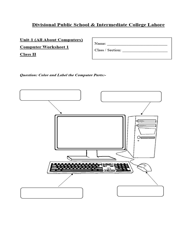 Class 2 Computer Worksheet 1 (Unit 1) 2025-26 | PDF