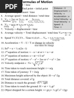 Motion Class9 Formula Sheet Styled | PDF
