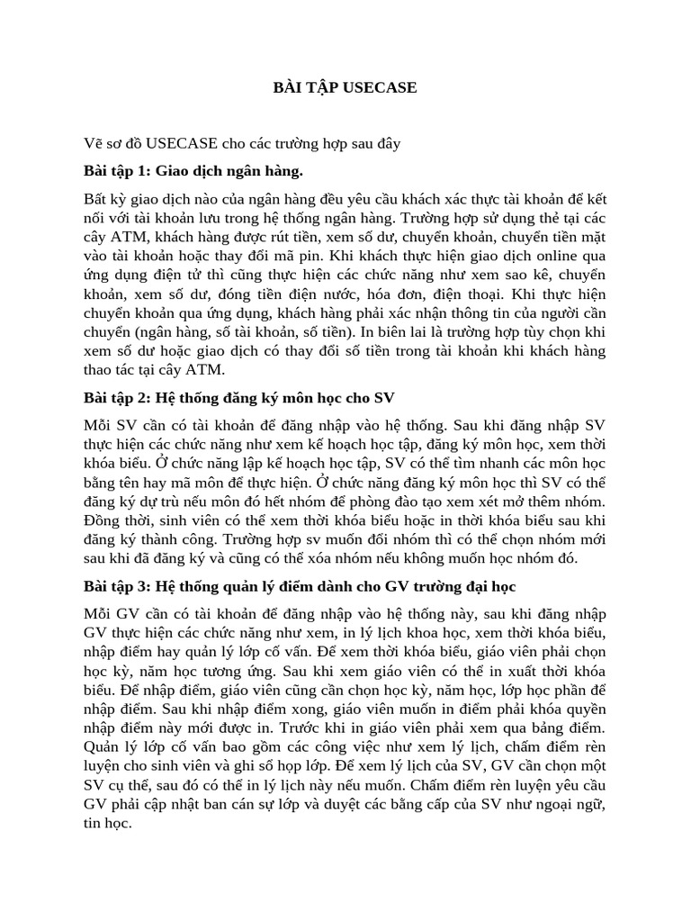 BaiTap Usecase | PDF