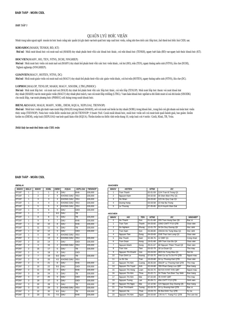 Bai Tap Co Ban 3 | PDF