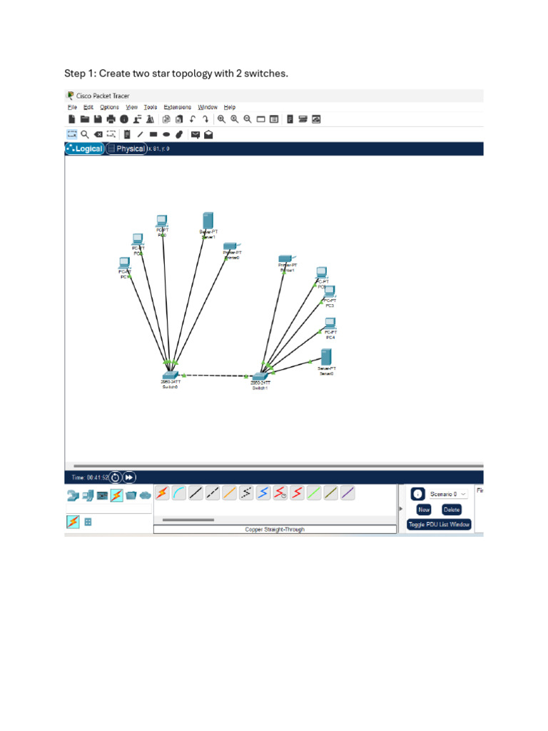 Step 1: Create Two Star Topology With 2 Switches | PDF