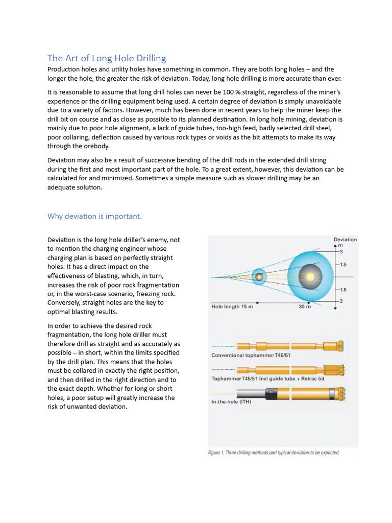 Long Hole Drilling Techniques and Challenges | PDF | Drill | Drilling