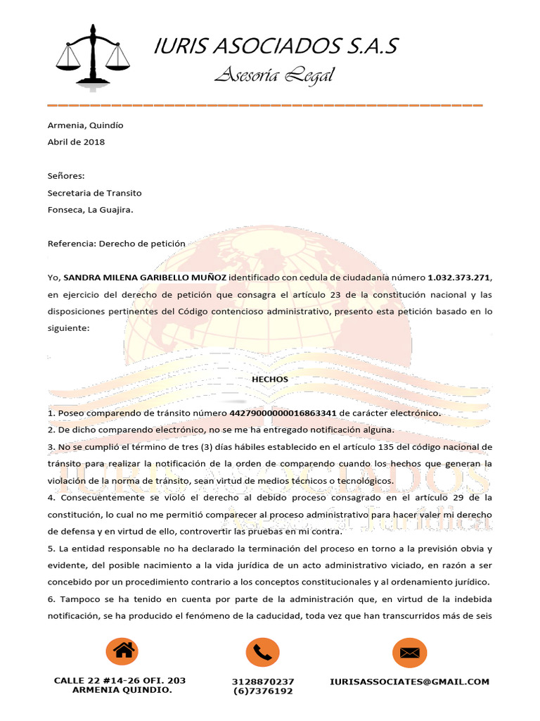 Solicitud Fotomulta Antioquia | PDF | Debido al proceso | Justicia