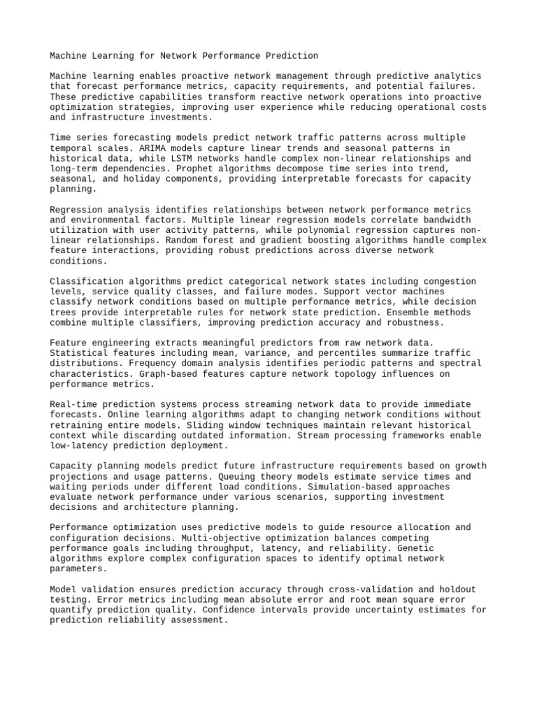 15 ML Network Performance Prediction | PDF | Machine Learning | Prediction