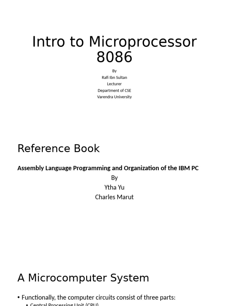 Intro To Microprocessor | PDF | Bios | Operating System