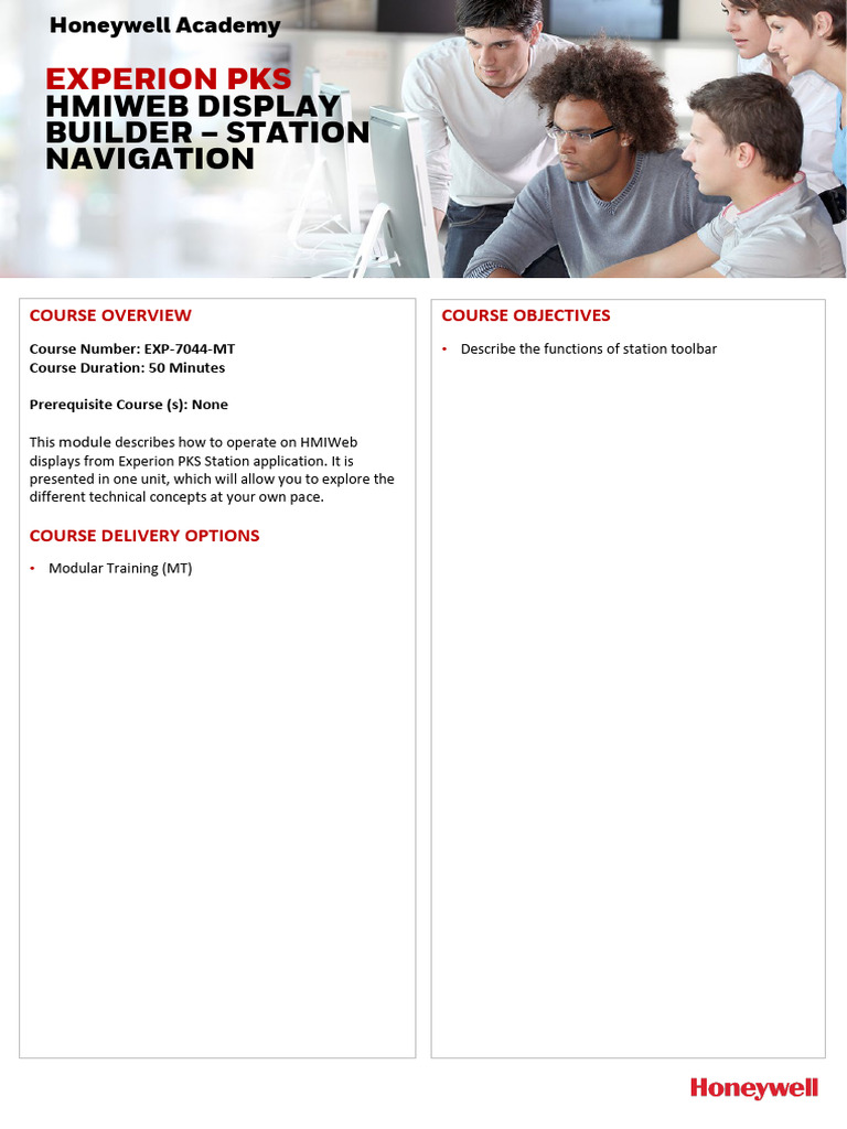 EXP 7044 MT Experion PKS HMIWeb Display Builder Station Navigation | PDF