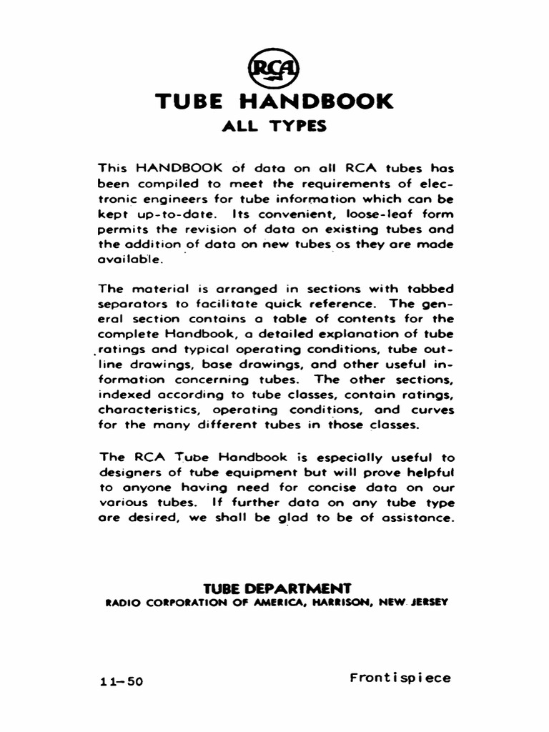 RCA Tube Handbook Overview | PDF | Vacuum Tube | Amplifier
