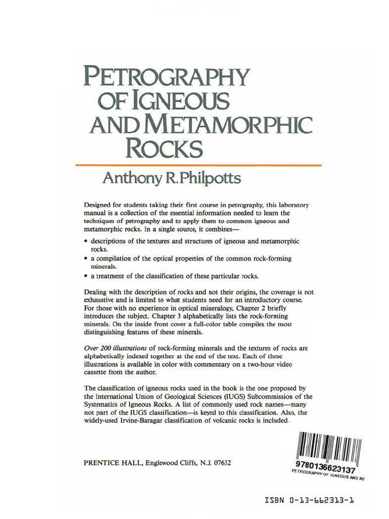 Petrography of Igneous and Metamorphic Rocks | PDF | Geology | Petrology