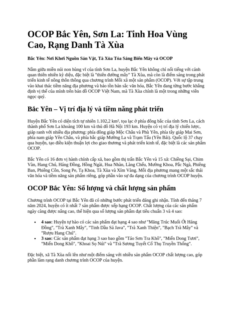 Ocop Bắc Yên | PDF