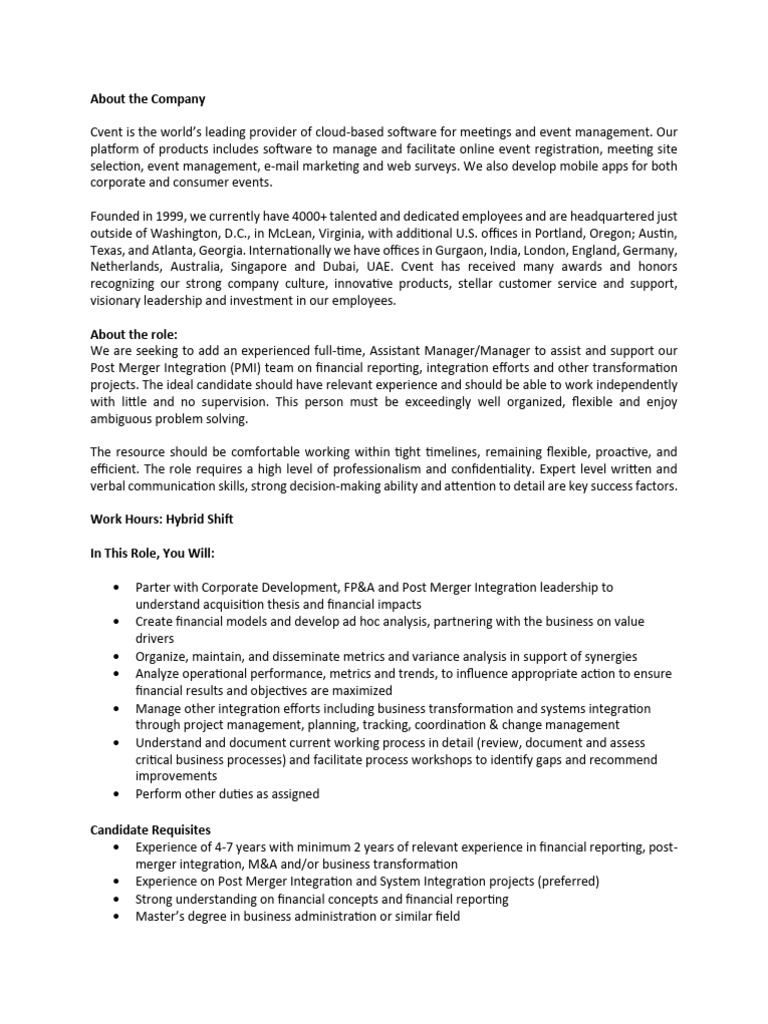JD For - AM - Transformation and System Integration V1.0 | PDF ...
