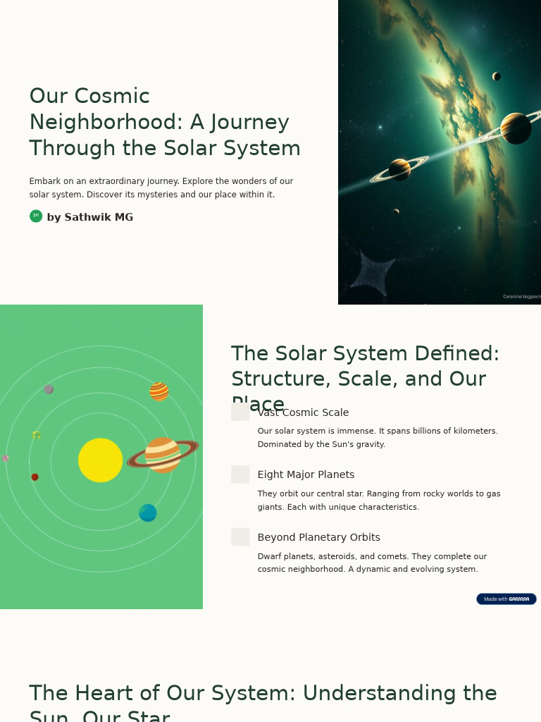Our Cosmic Neighborhood A Journey Through The Solar System | PDF ...