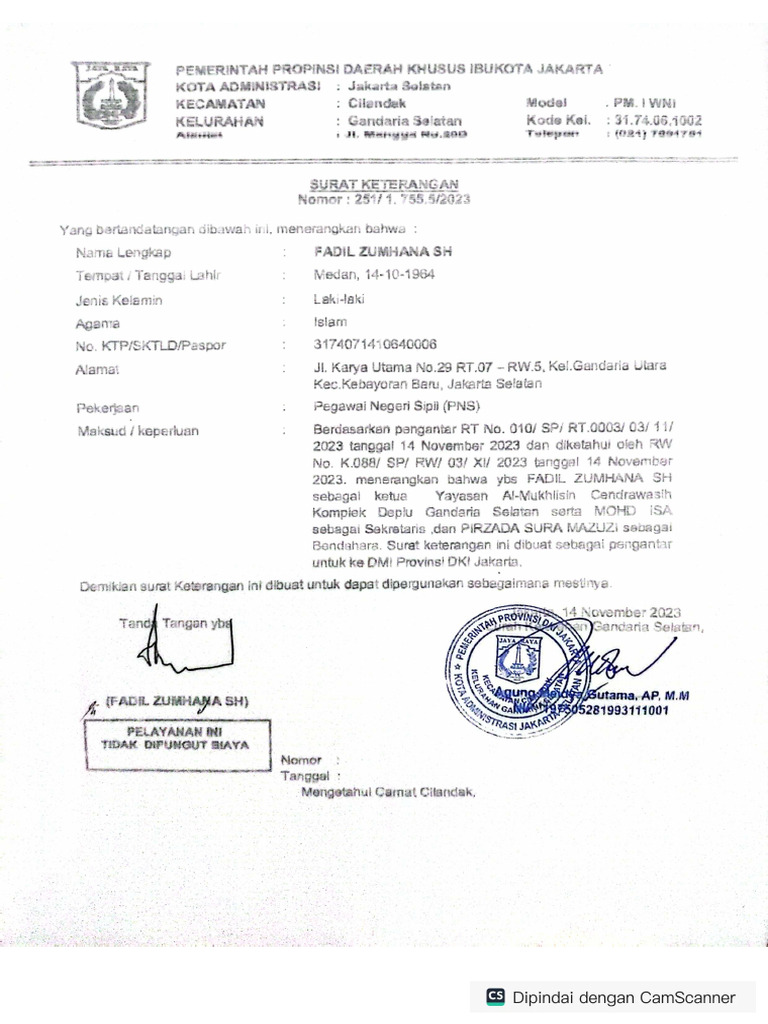 PM1 Ket Domisili Al Mukhlisin | PDF