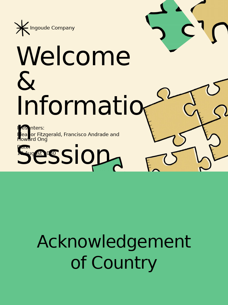 Gold Cream Green Animated Community Welcome Information Session ...