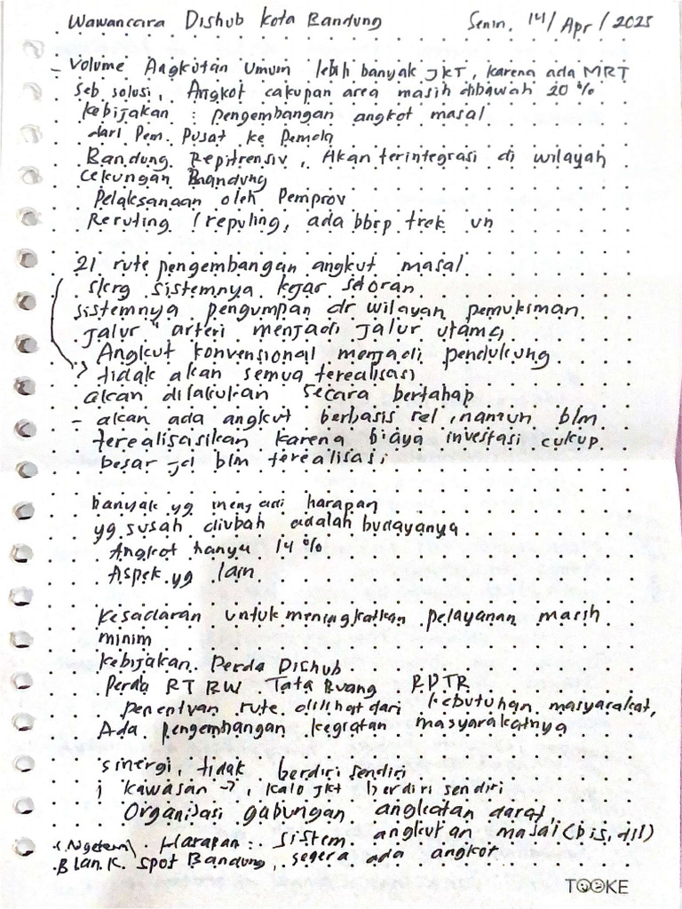 Notulensi Wawancara Dishub | PDF