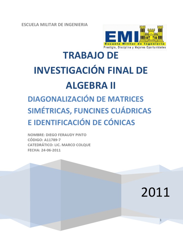 Diagonalización de Matrices Simétricas | PDF | Elipse | Valores propios y vectores propios