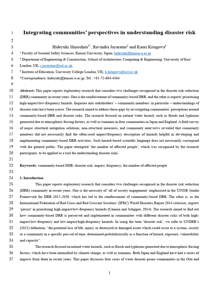 Daiwa Draft Manuscript FINAL - 06.03.2023 | PDF | Flood | Hazards