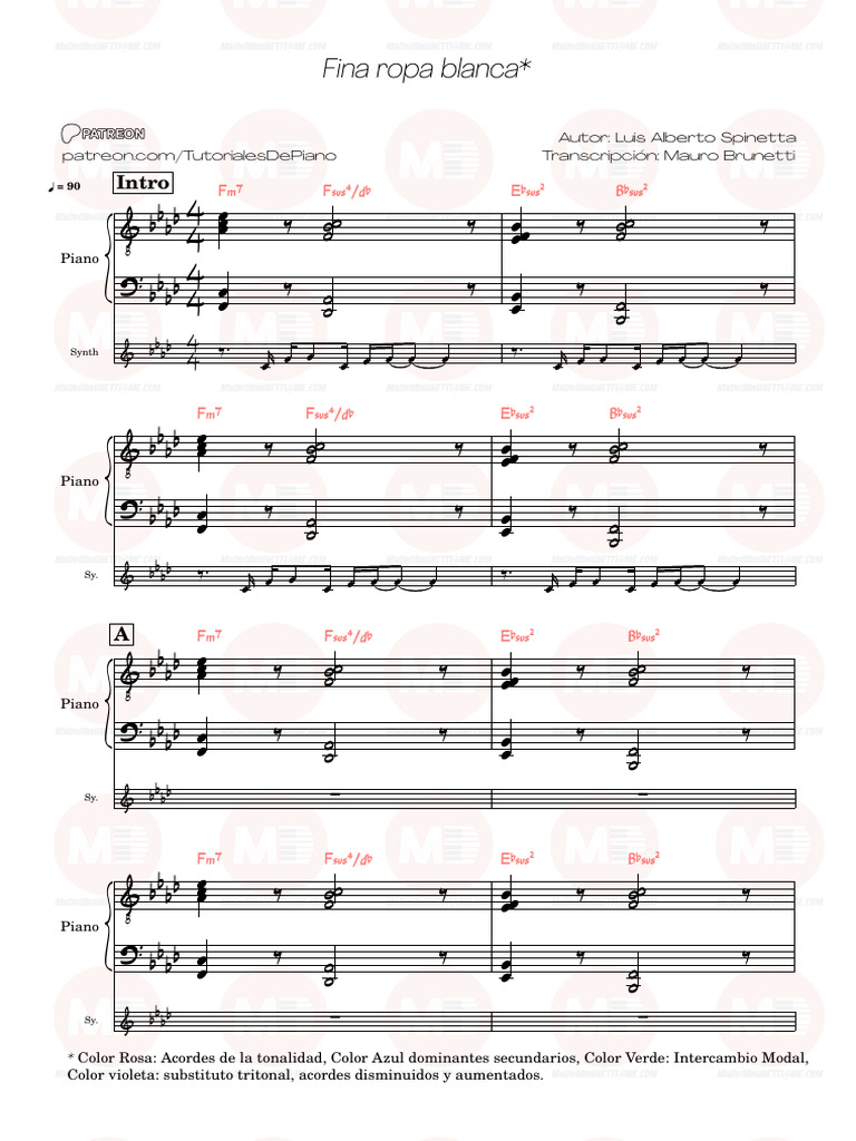 Luis Alberto Spinetta - Fina Ropa Blanca | PDF | Pitch (Music) | Harmony