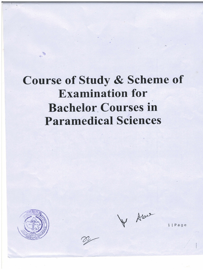 Bachelor Paramedical Degree Examination Guide | PDF | University And ...
