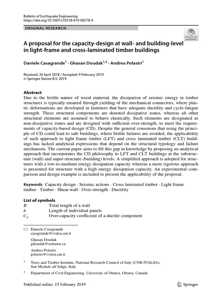 Capacity Design for Timber Buildings | PDF | Strength Of Materials ...