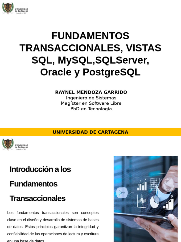Fundamentos Transaccionales, Vistas SQL, Mysql, Sqlserver, Oracle y Postgresql | PDF | Servidor ...