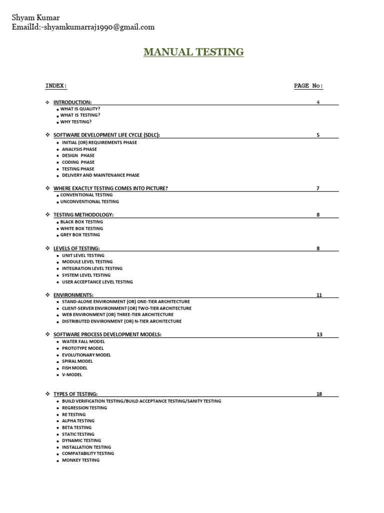 Software Manual Testing | PDF | Software Testing | Verification And ...