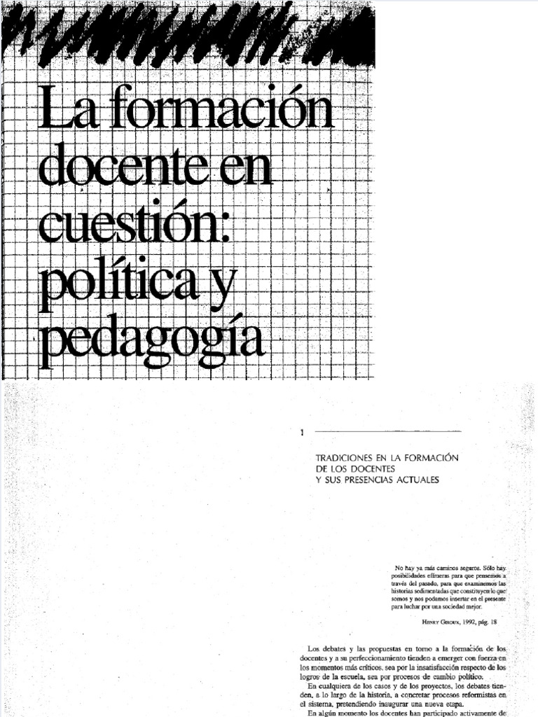 Davini La Formacion Docente en Cuestion Politica y Pedagogia Cap 1y2 | PDF | Pedagogía ...