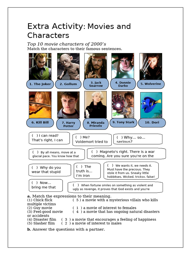 Top 10 Movie Characters of the 2000s | PDF