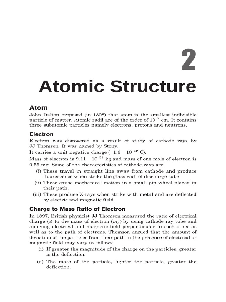 Atomic Structure: Electron | PDF | Electromagnetic Radiation | Atomic ...