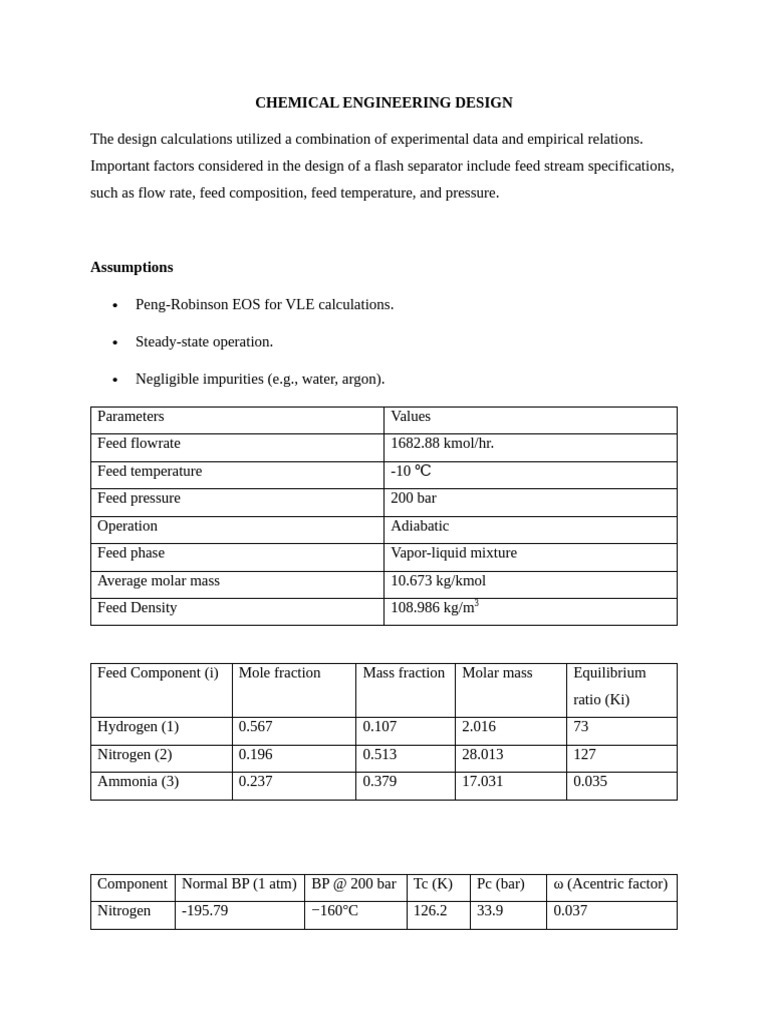 Flash Separator Design Calculations | PDF | Statistical Mechanics ...