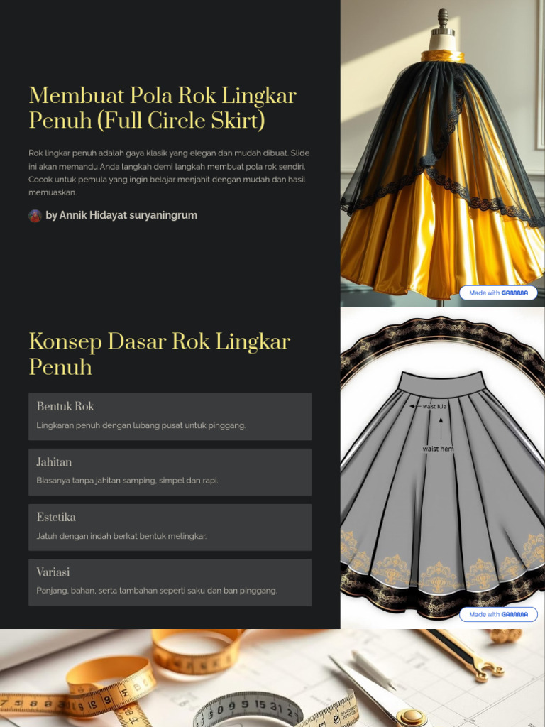 Membuat Pola Rok Lingkar Penuh Full Circle Skirt | PDF