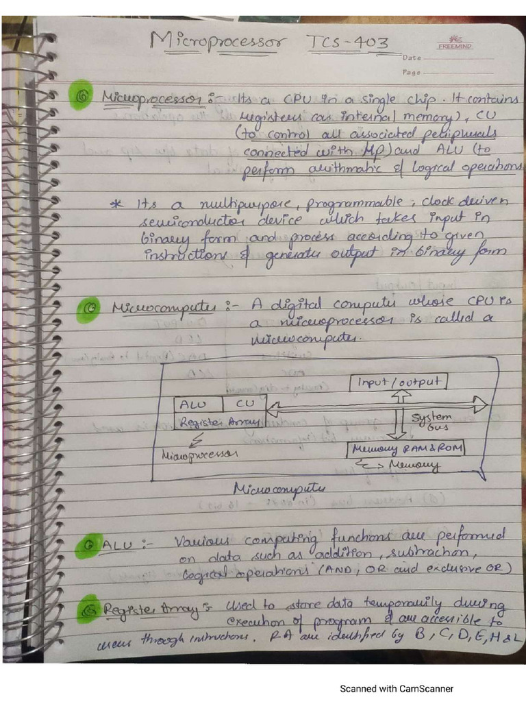 TCS403 - Microprocessor Unit 1 | PDF