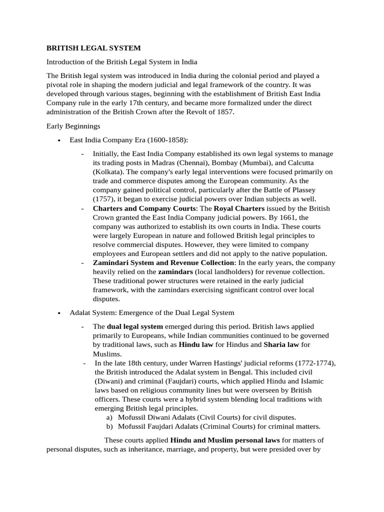 British Legal System's Impact in India | PDF | British Raj | English Law