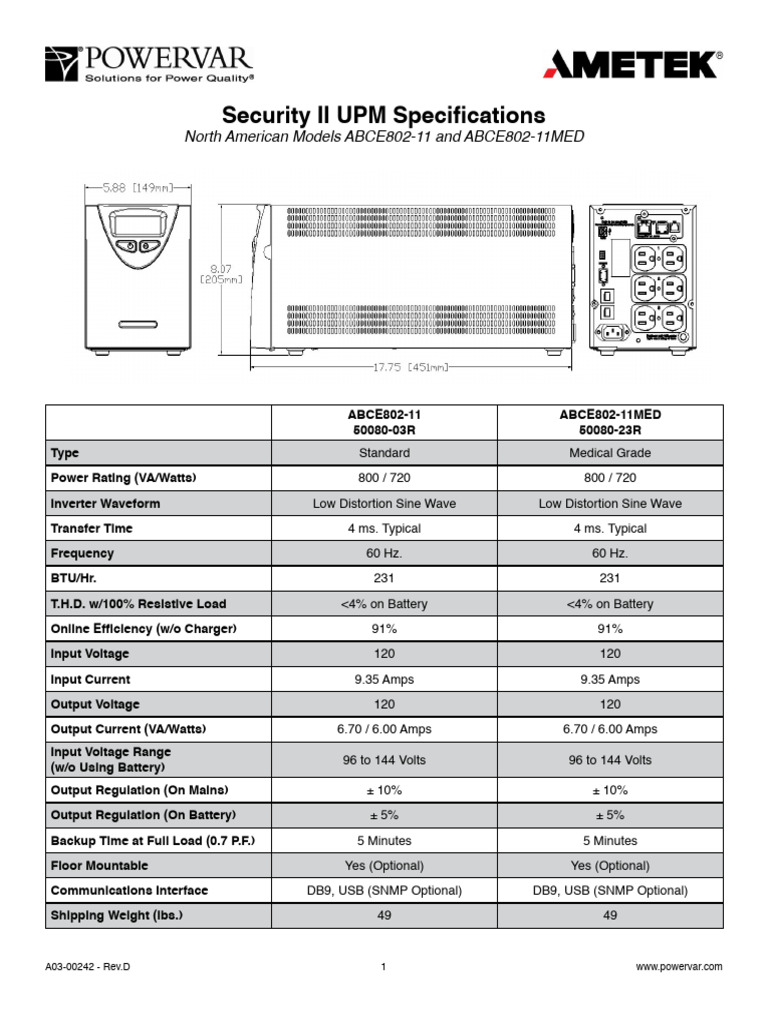 ABCE802-11 UPM Specifications Overview | PDF | Power Inverter ...