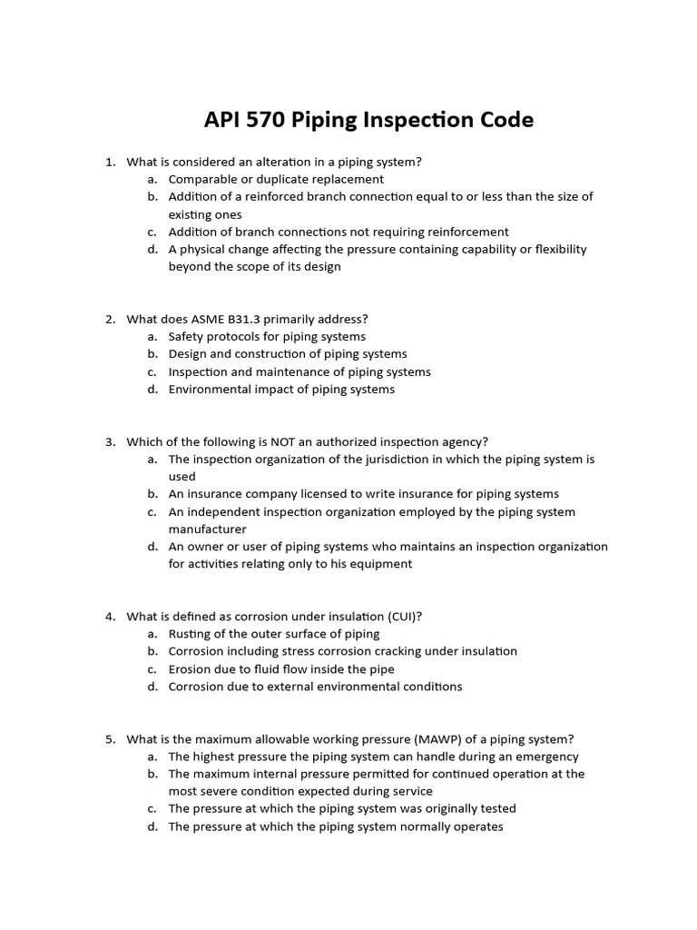 API 570 Piping Inspection Code | PDF | Corrosion | Pipe (Fluid Conveyance)