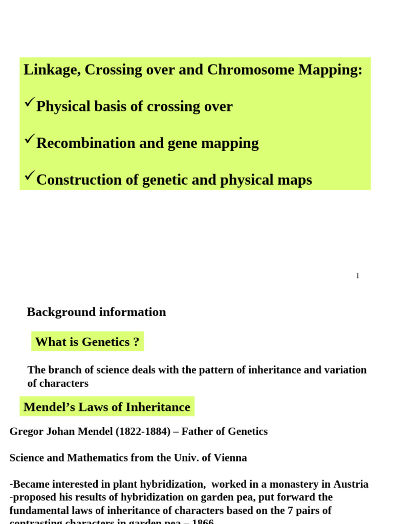 Linkage, Crossing Over and Recombination | PDF | Genetic Linkage | Meiosis