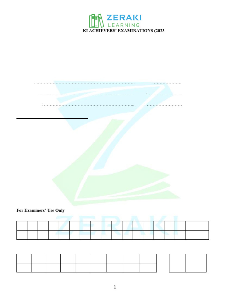 Form 4 Mathematics Exam Paper 2023 | PDF | Inequality (Mathematics ...