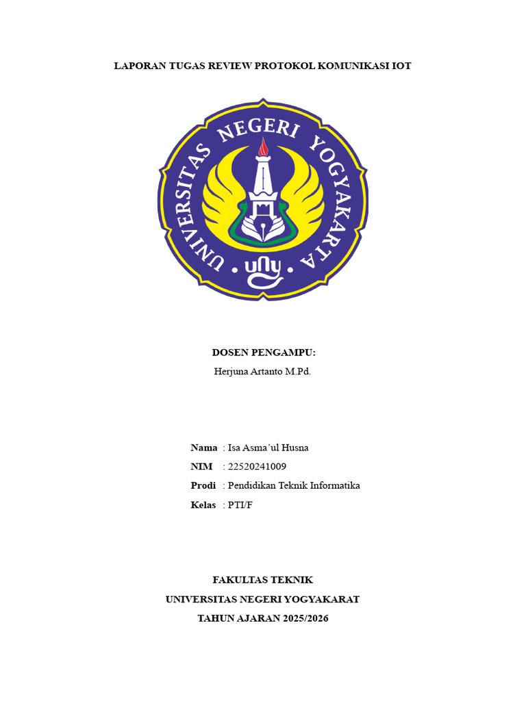 Isa Asma'Ul Husna - Laporan Tugas Review Protokol Komunikasi Iot | PDF