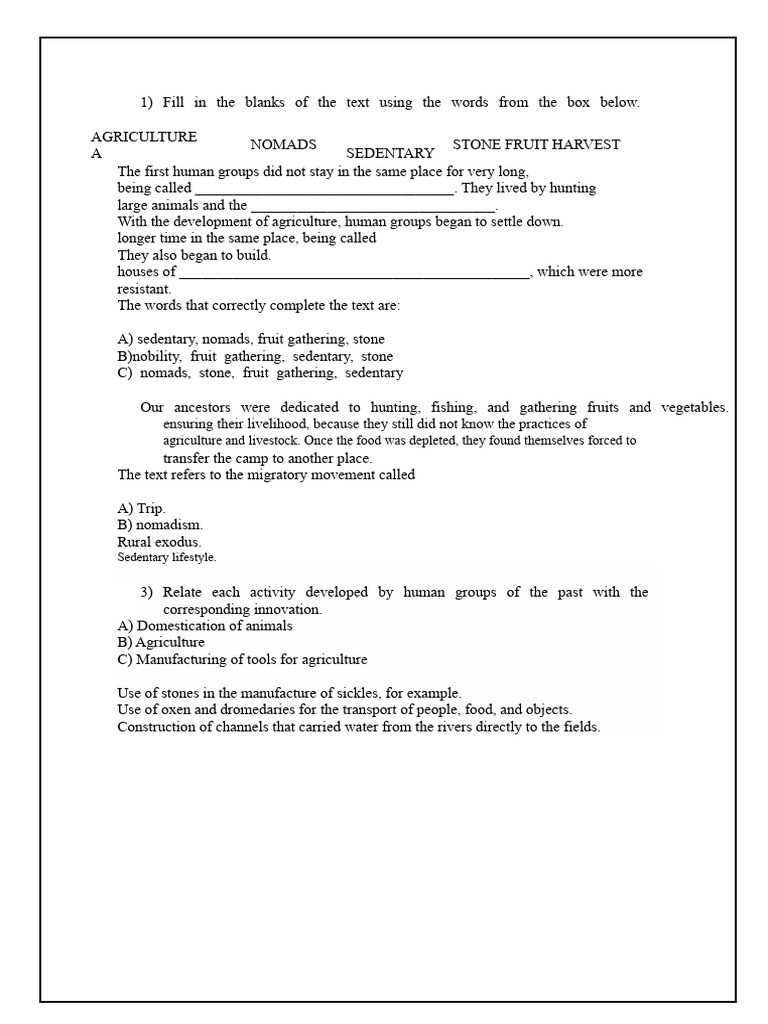Human Evolution: Nomads to Sedentary Life | PDF